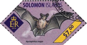 Stamp: Western Long-eared Bat (Nyctophilus major) (Solomon Islands ...