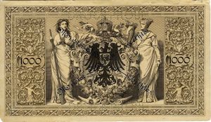 Banknote: 1,000 Mark (Germany(1883-84 Issue - Reichsbanknote, Imperial ...