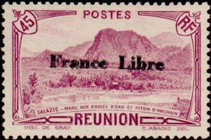 Stamp: France Libre (Reunion) (France Libre Overprint) Mi:RE 222,Sn:FR ...