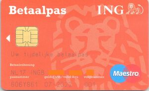 Bank Card: Betaalpas (ING Bank, NetherlandsCol:NL-MS-0021.07