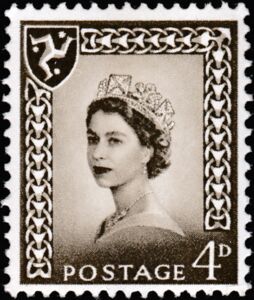 Stamp: Queen Elizabeth II - 4d Wilding Portrait (Isle of Man(Queen ...