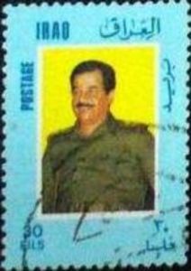 Stamp: President Saddam Hussein (Iraq(President Hussein) Mi:IQ 1328,Sn ...