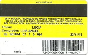 Functional Card: Makro (Shops - Supermarkets, Spain(Makro) Col:ES-MAKRO ...