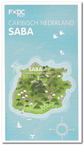 Selo: Map Of Saba (Saba(Map Of Island) Mi:BQ-SA BL7,Sn:BQ 71,Yt:BQ-SA BF1,NVP:BQ 101