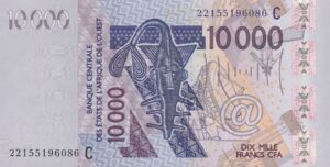 Banknote: 10,000 Francs CFA (West African States(C for Burkina Faso ...