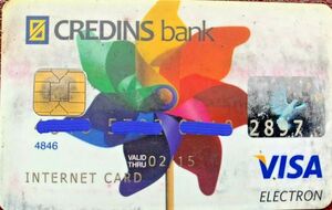 Bank Card: Credins Bank (Credins Bank Albania, AlbaniaCol:AL-VE-0014.02