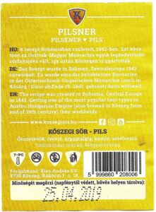 Drink Label: Pils (Sörmüves Kft., HungaryCol:HU-BEER-002379