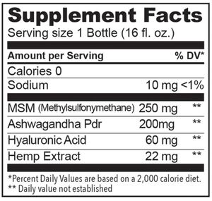 Drink Label: THD Recover Herbs & MSM (The Hemp Division, United States ...