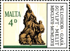 Stamp: "St. Thomas of Villanova" (Malta(300th Death Anniversary of Melchior Gafa (1636-1667 ...