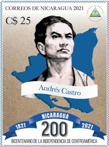 Stamp: Andrés Castro (Nicaragua(Independence of Nicaragua, Bicentenary ...