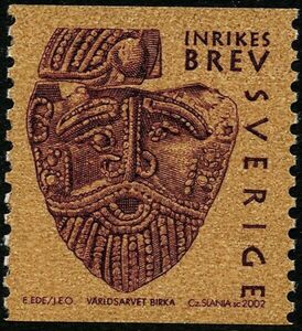 Postimerkki: Face-shaped pendant, Birka (Ruotsi(World Heritage Sites ...