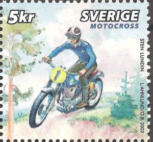 Stamp: Sten Lundin (motocross) (Sweden(Motorcycle Sport (2002)) Mi:SE ...