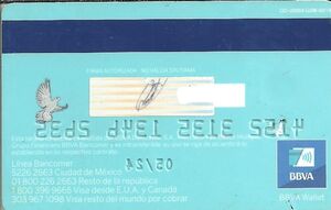 Bank Card: BBVA Bancomer (Bancomer, MexicoCol:MX-MC-0170
