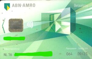 Tarjeta de Banco: ABN-AMRO Betaalpas (ABN-AMRO Bank, Países BajosCol:NL ...