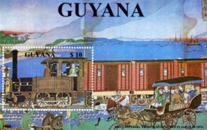 Stamp: First Japanese imperial train (Guyana(Trains) Mi:GY BL32I