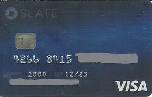 Bank Card: Slate Visa (Chase Bank USA, N.A., United States of ...