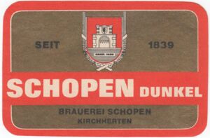Drink Label: Schopen Dunkel (Brauerei Schoppen Kirchherten, Germany ...