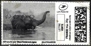Stamp: Elephant Swimming (France: Personalized stamps(MonTimbrEnLigne ...
