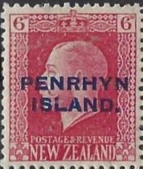Stamp: King George V (Penrhyn(King George V with overprint on New ...
