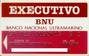 Bank Card: BNU - Banco Nacional Ultramarino (Banco Nacional Ultramarino ...