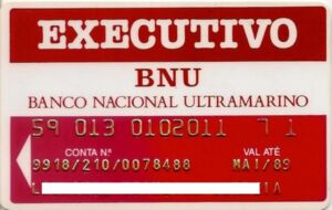 Bank Card: BNU - Banco Nacional Ultramarino S.A. (Banco Nacional ...