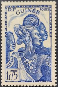 Stamp: Albert Decaris (French Guinea(Definitives 1938-40) Mi:FR-GU 153 ...