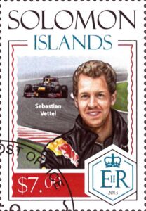 Stamp: Sebastian Vettel (Solomon Islands(Sebastian Vettel (2014)) Mi:SB ...