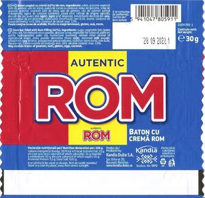Chocolate Wrapper: Rom Autentic - Baton cu cremă rom (Kandia Dulce S.A ...