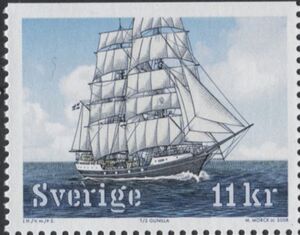Stamp: T/S Gunilla (Sweden(Sailboats) Mi:SE 2641,Sn:SE 2593a,Yt:SE 2623 ...