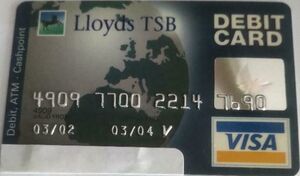 Bank Card: Debit Card (Lloyds TSB, United Kingdom of Great Britain ...