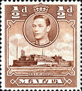 Stamp: H.M.S. St. Angelo (Malta(Definitives 1938-1943: King George VI ...