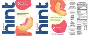 Drink Label: Hint Peach Essence Infused (Hint, Inc., United States of ...