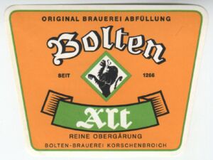 Drink Label: Bolten Alt (Privatbrauerei Bolten, Germany, Federal ...