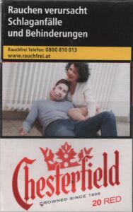 Cigarette Pack: Chesterfield 20 Red (AustriaCol:AT-CT-0049