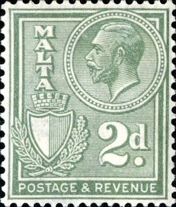 Stamp: King George V and Coat of Arms (Malta(Definitives 1930: King ...