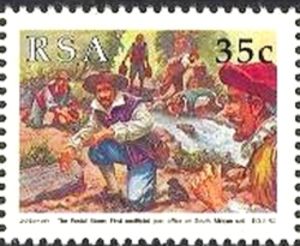 Stamp: Discovering a Postal Stone (South Africa(Stamp Day 1992) Mi:ZA ...