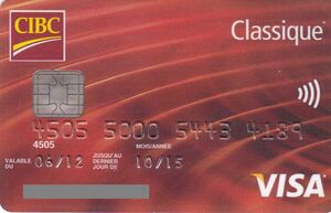Bank Card: Cibc Classique (Cibc, CanadaCol:CA-VI-0074