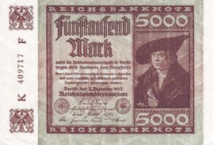 Banknote: 5,000 Mark (Germany(1922 4th Issue - Reichsbanknote, Republic ...