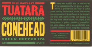 Drink Label: Conehead (Tuatara Breweries, New ZealandCol:NZ-BEER-000339