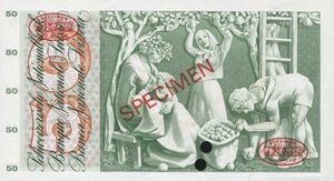 Banknote: 50 Franken/Francs/Franchi (Switzerland(1954-1977 Issue ...