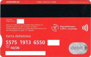 Bank Card: Mastercard (Santander Bank Polska, PolandCol:PL-MC-0663