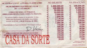 Lottery Ticket: Lotaria Clásica - S. Martinho (Draw 44) (Lotería ...