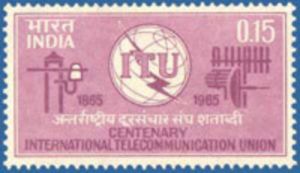 Stamp: ITU Emblem and Symbols (India) (Centenary of International ...