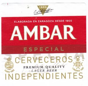 Drink Label: Ambar (La Zaragozana S.A., SpainCol:ES-BEER-002514