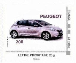 Stamp: Peugeot 208 (France: Personalized stamps(Collector : Peugeot 208 ...