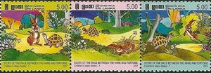 Stamp: Scenes from the Race Between the Hare and Tortoise - strip (Sri ...