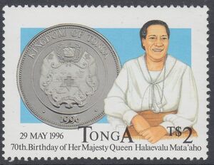 Stamp: 70th Birthday of Queen Halaevalu Mata'aho (Tonga(70th Birthday ...