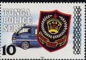 Stamp: Police van, badge (Tonga(Tonga Fire and Police Service ...