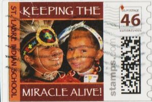 Stamp: St Labre Indian School. Keeping the miracle alive (United States ...