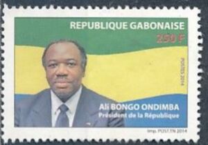 Timbre: President Ali Bongo Ondimba and Flag (Gabon(President Ali Bongo ...
